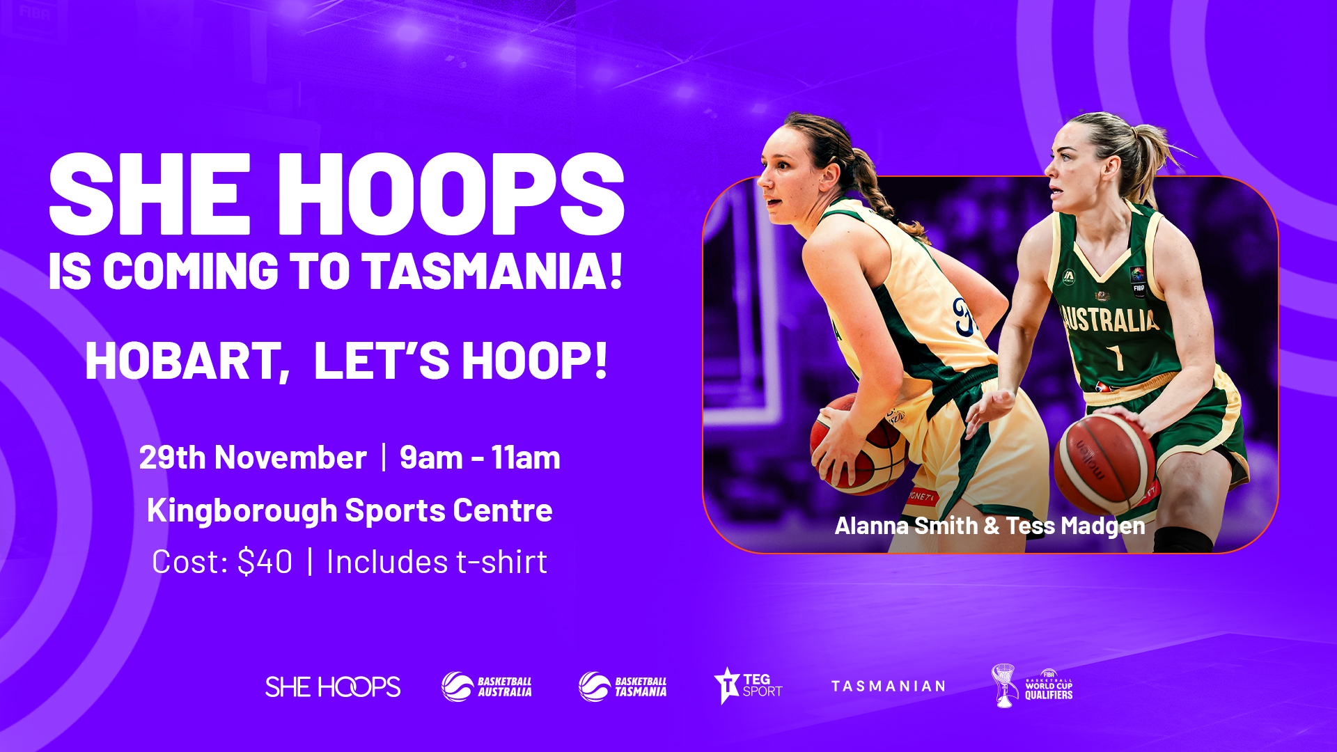 She Hoops Brings Alanna Smith & Tess Madgen to Tasmania